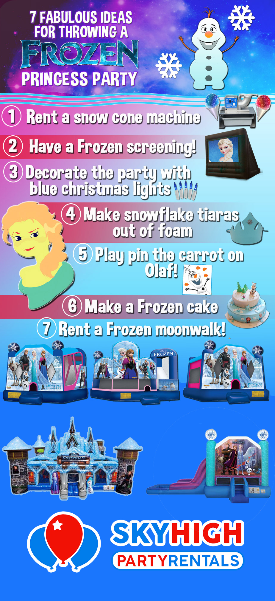 7 Ideas for Throwing a Kids Frozen Bounce House Party